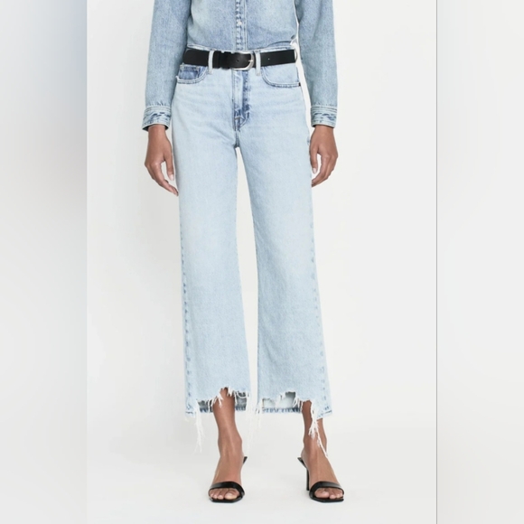 Frame Denim | Jeans | Frame Le Jane Chew Hem Crop Wide Leg Jeans | Poshmark